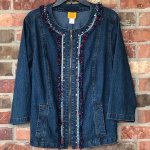Ruby Rd. | Jackets & Coats | Ruby Rd Size 6w Jacket Embellished Zip Up ...